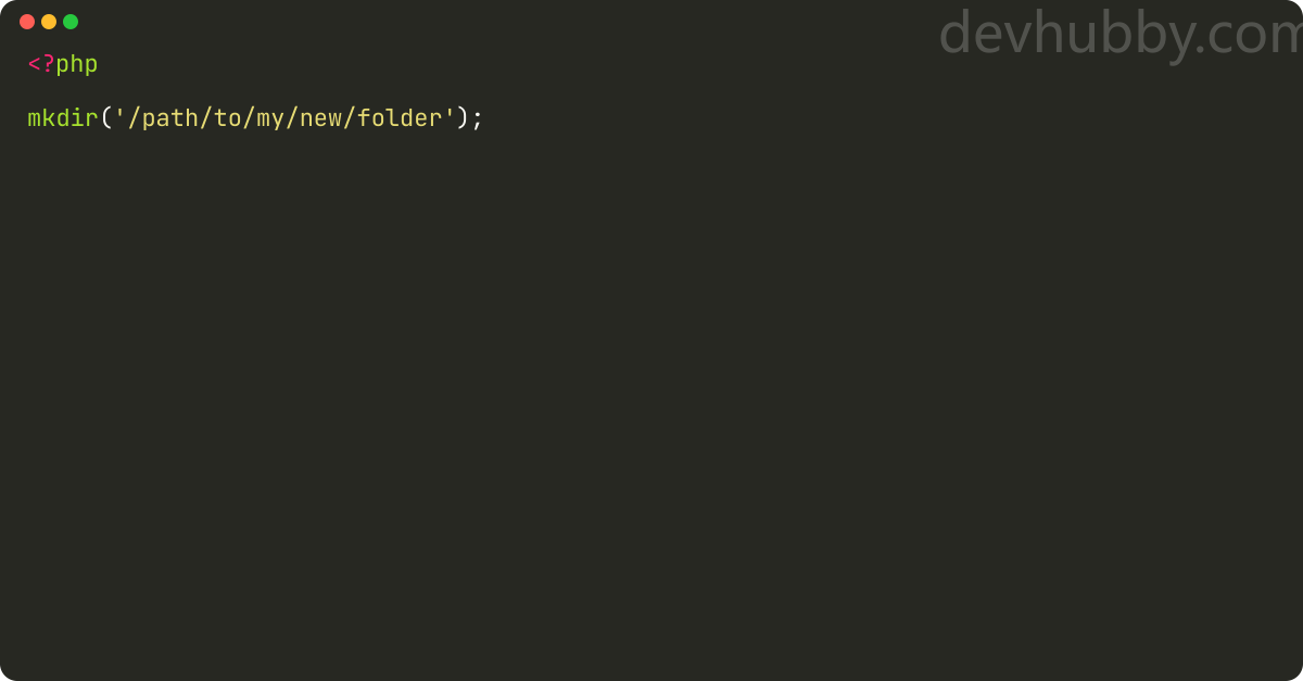 How To Create A Folder In PHP By Code 