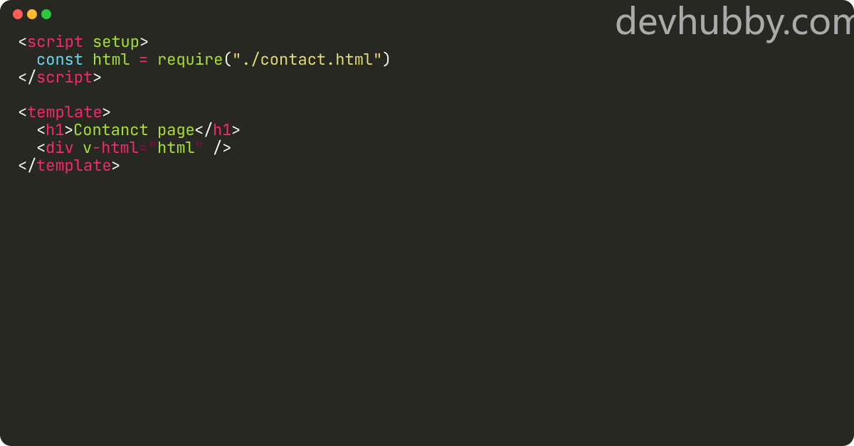 How To Render Html File In Vue js 
