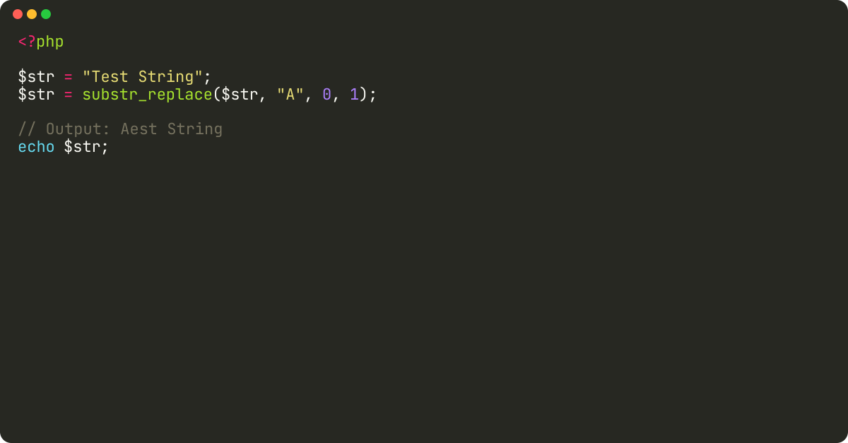 How To Replace The First Character In The String Using PHP 