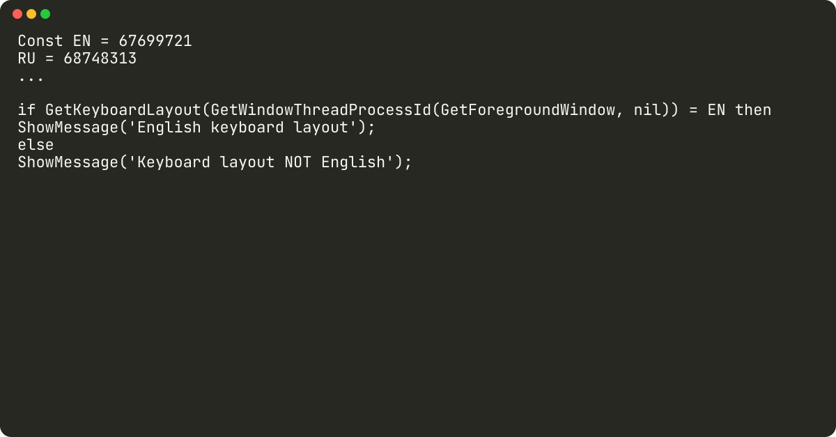 How To Get The Keyboard Layout In Delphi 