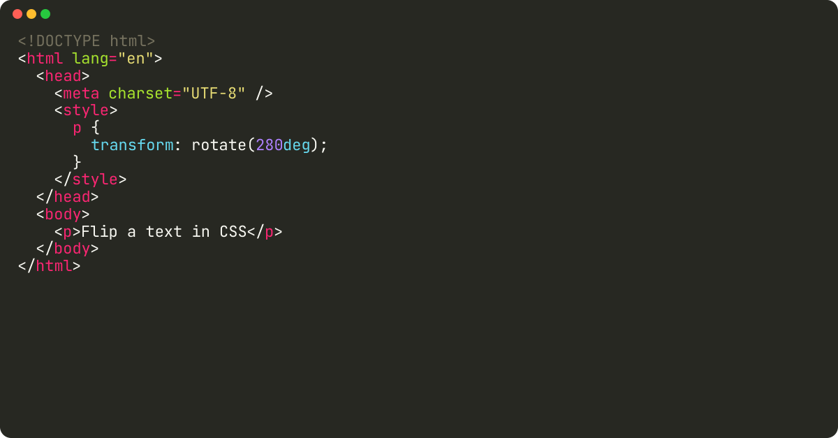 How To Flip A Text In CSS 