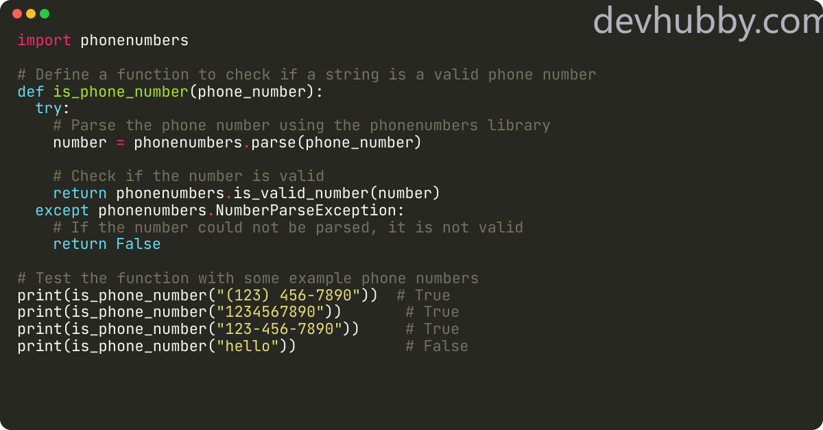 How To Validate A Phone Number In Python 