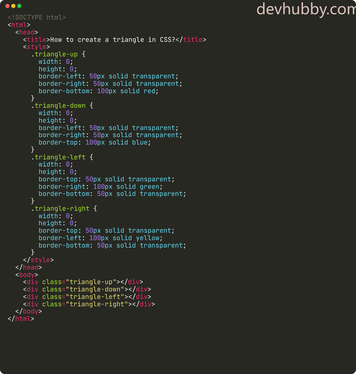 How To Create A Triangle In CSS 