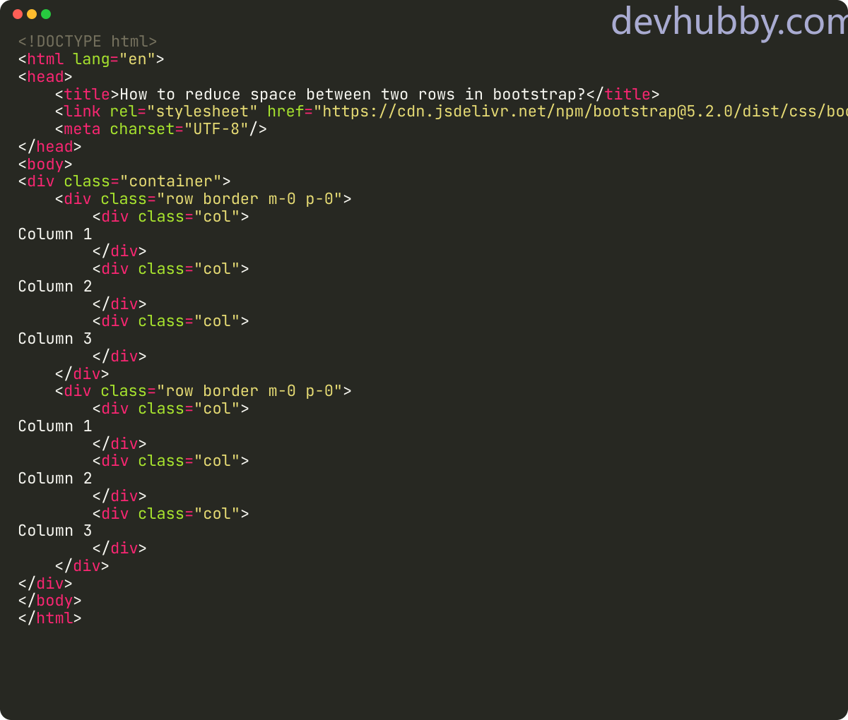 How To Reduce Space Between Two Rows In Bootstrap 