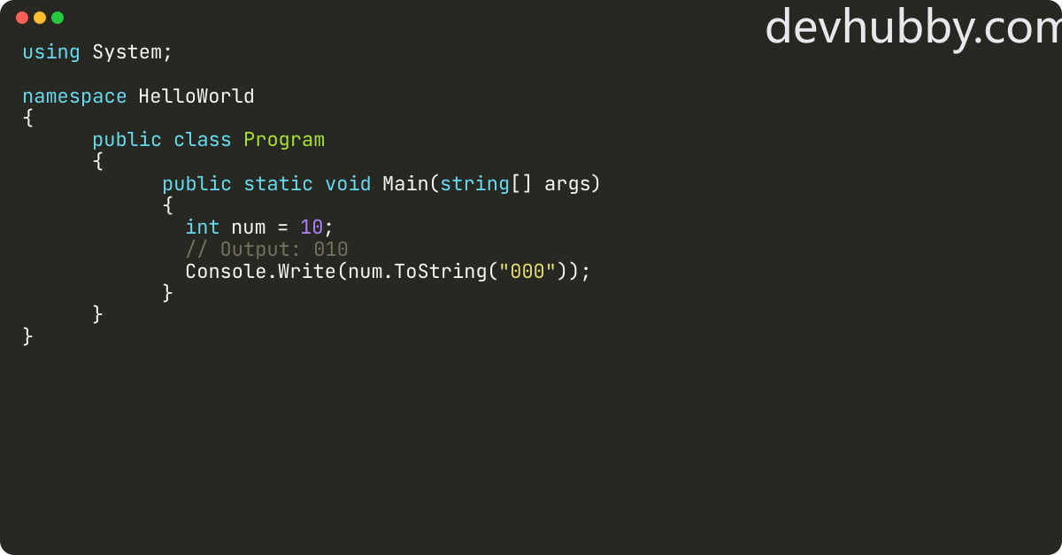 How To Add Zero Before Number In C 