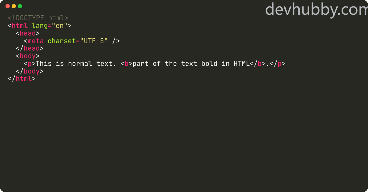 How To Make Part Of Text Bold In HTML 