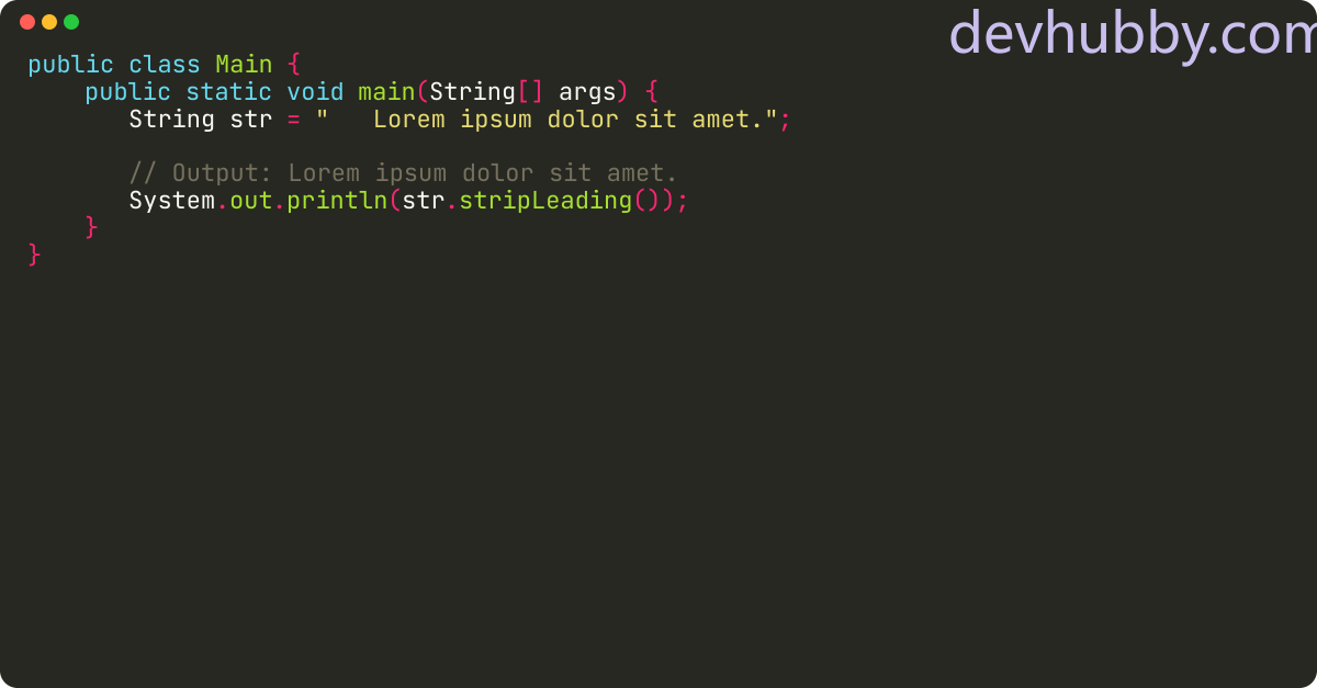 How To Remove Space In Front Of String In Java 