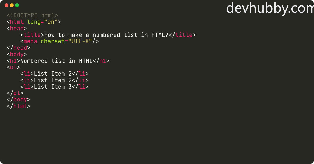 How To Make A Numbered List In HTML 
