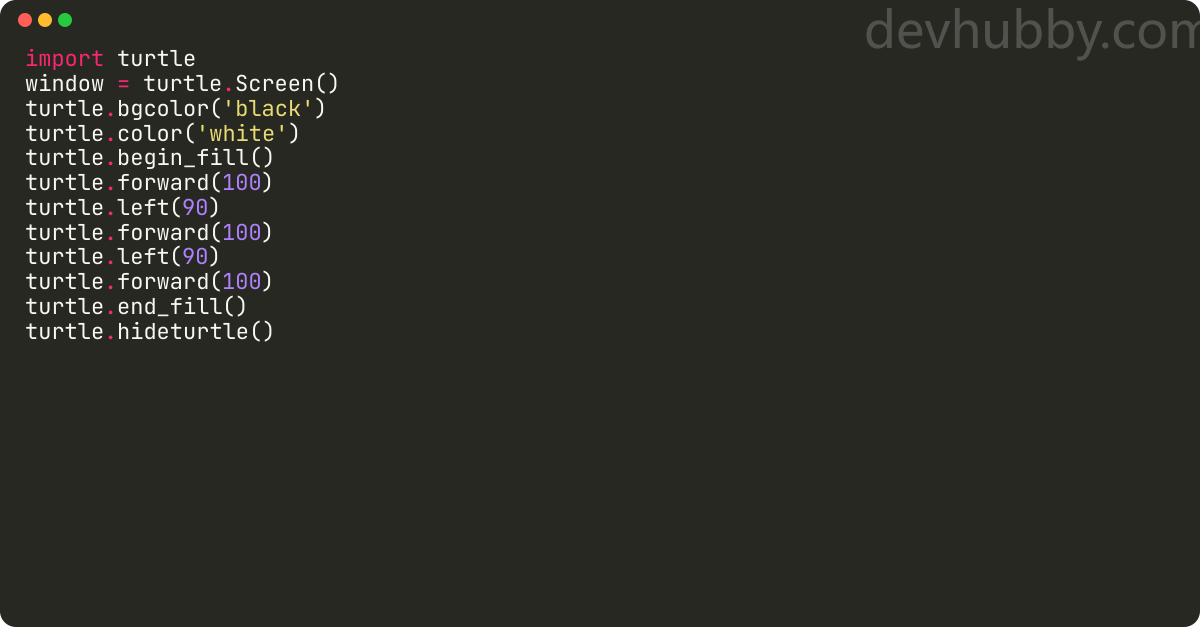 How To Fill A Shape In Python Turtle 