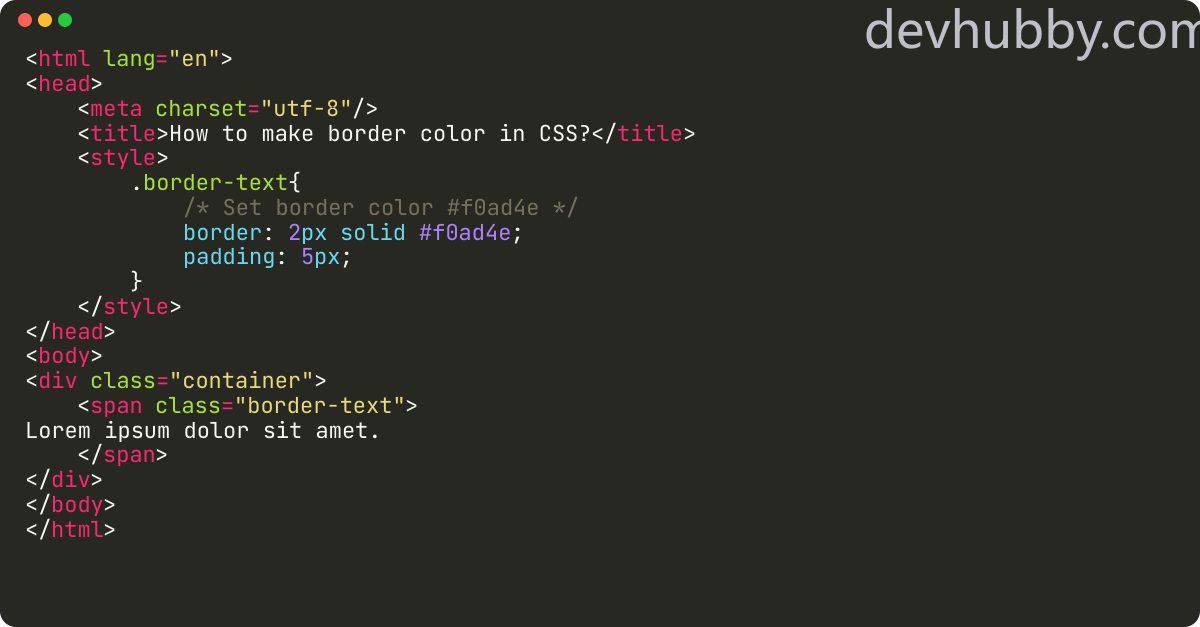 How To Make Border Color In CSS 
