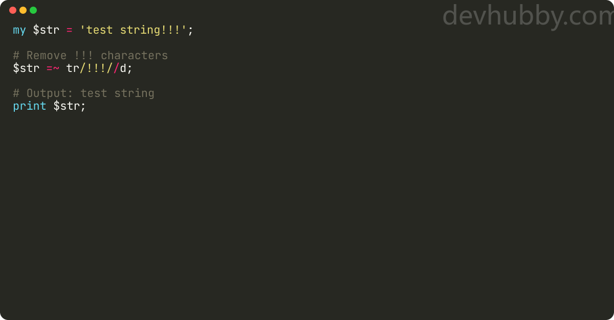 How To Remove Characters From A String In Perl 