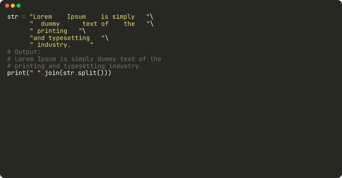 How To Remove Extra Spaces In String Python 