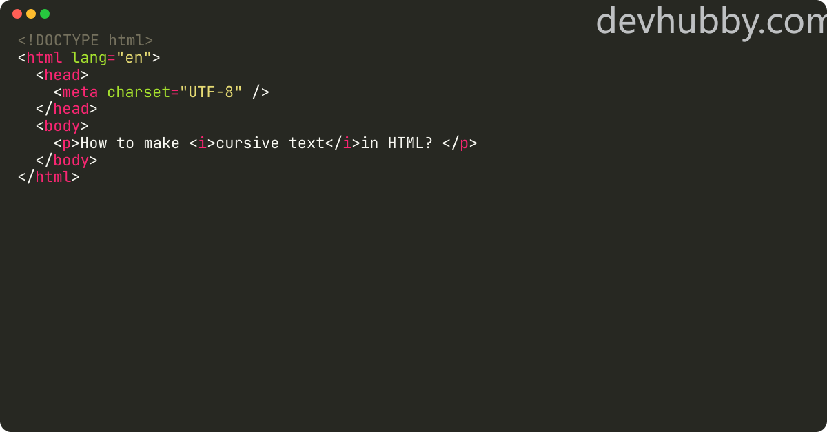 How To Make Cursive Text In HTML 