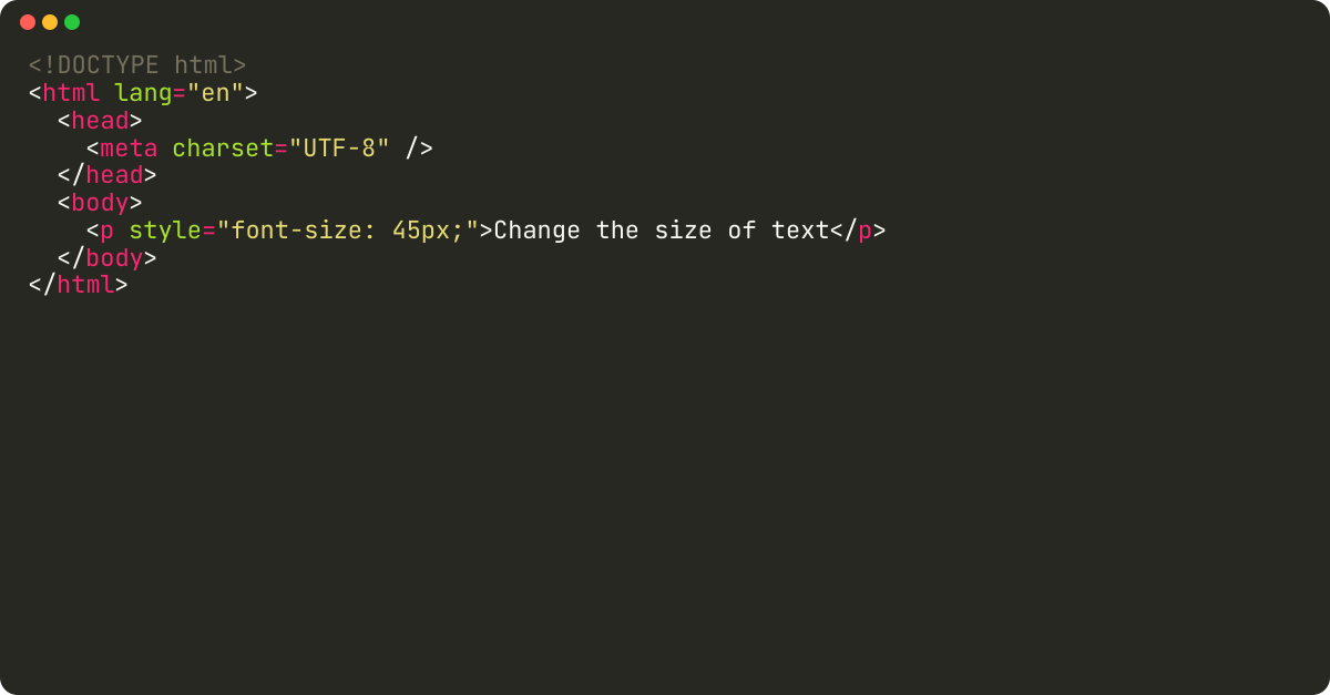 How To Change Text Size In Html Code 