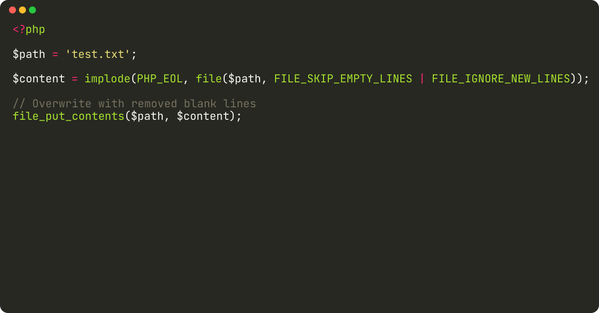 How To Remove Empty Lines From A Text File In PHP 