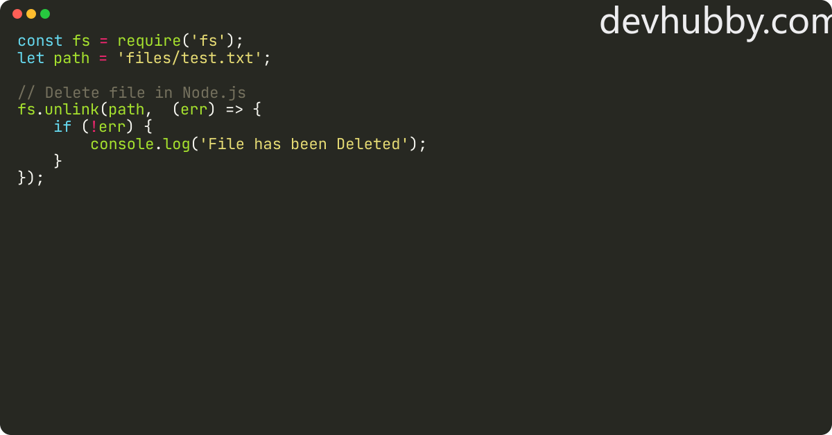 How To Delete File In Node js Using Fs 