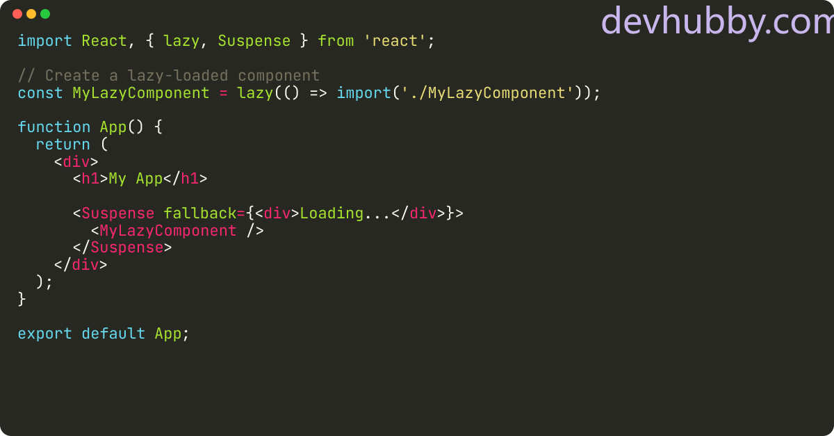 How To Use React Js Lazy Method With Suspense To Lazy Load Components