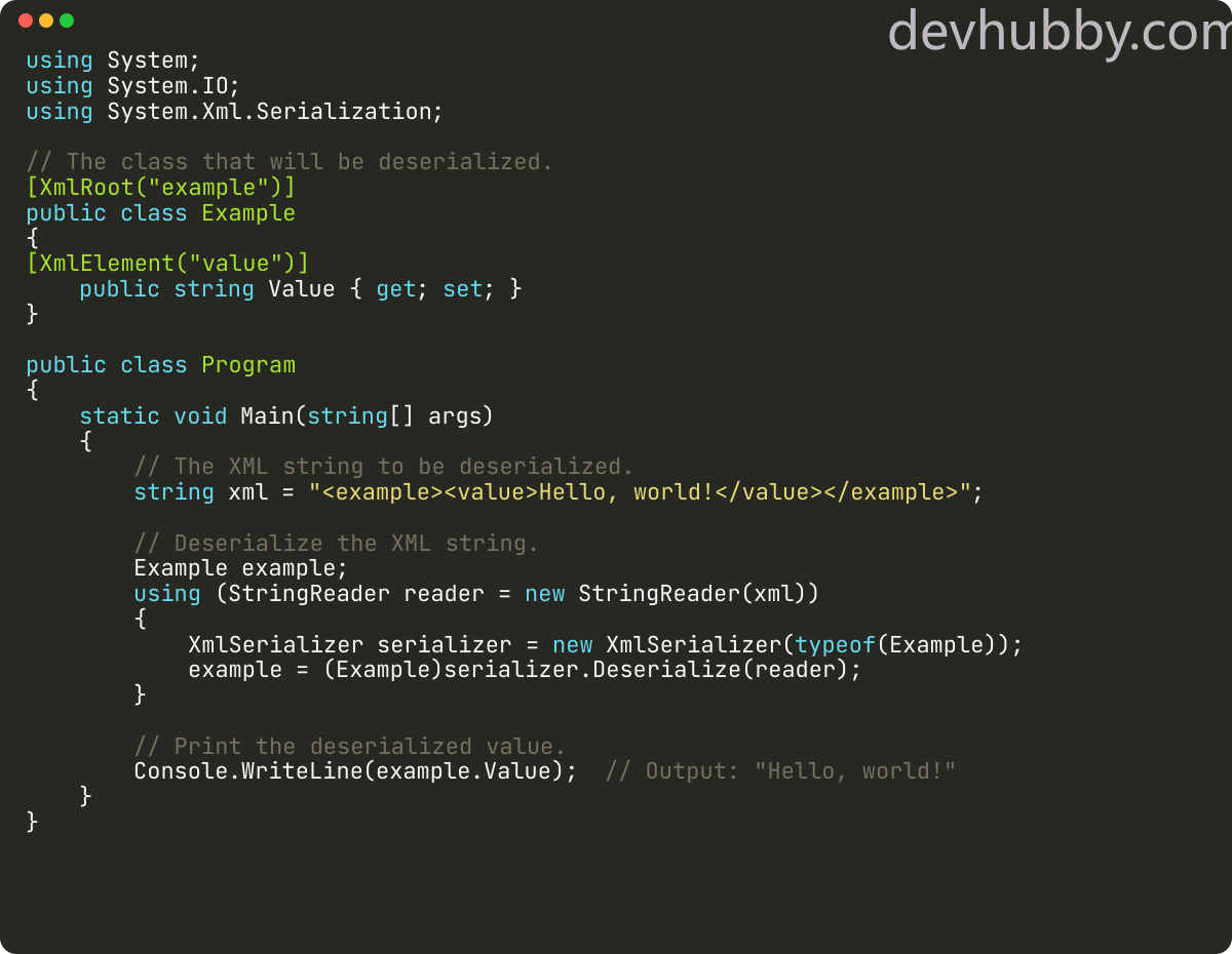 How To Deserialize Xml In C