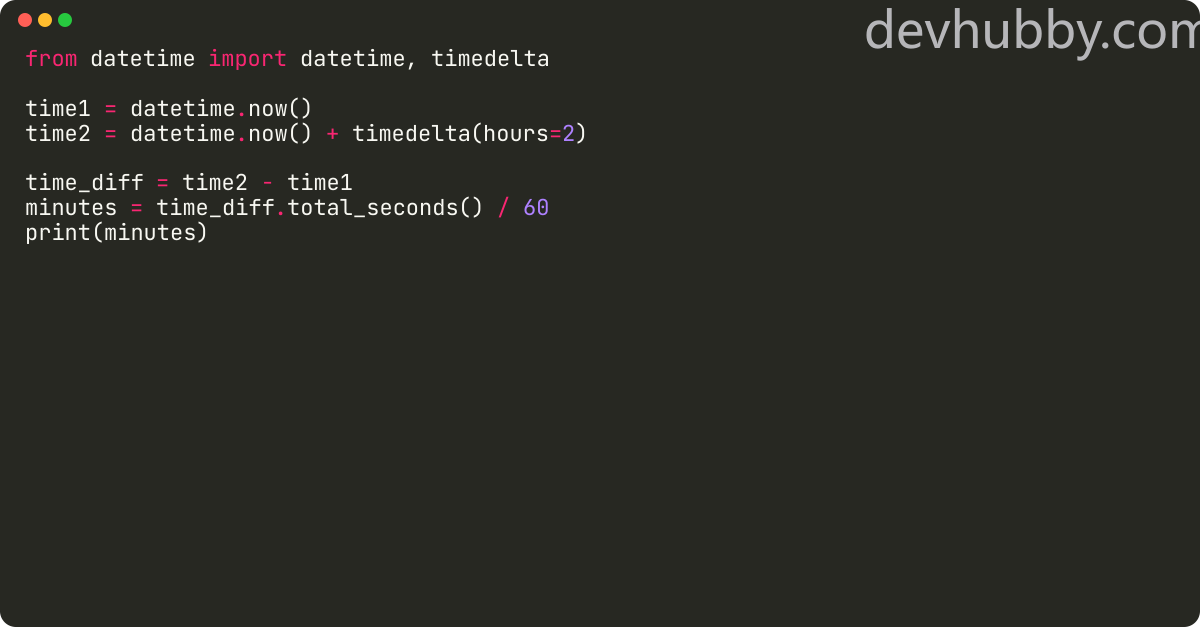 How To Get Timedelta In Minutes Using Python 